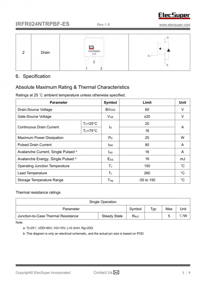 IRFR024NTRPBF-ES datasheet page 2