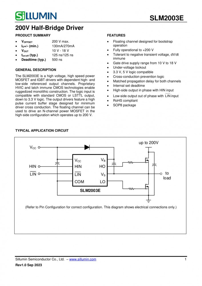 SLM2003E datasheet page 1