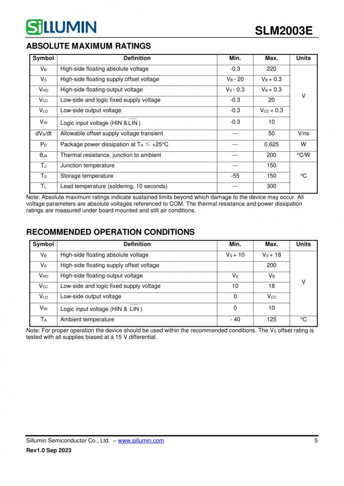SLM2003E datasheet page 5