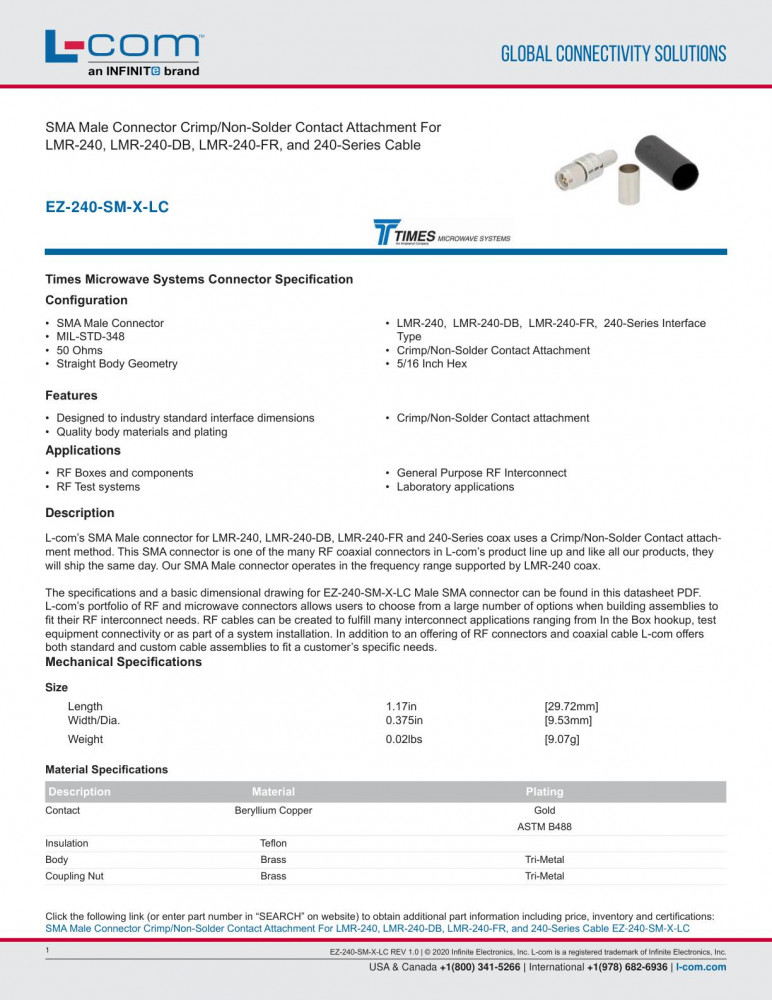 EZ-240-SM-X-LC datasheet page 1