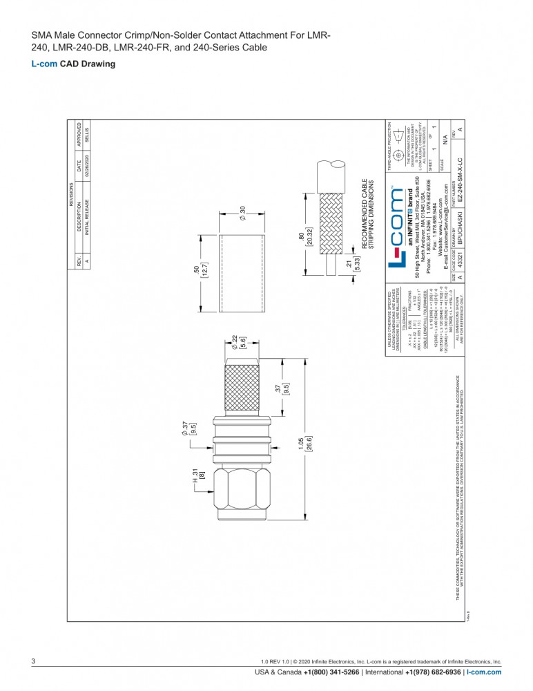 EZ-240-SM-X-LC dimensional drawing
