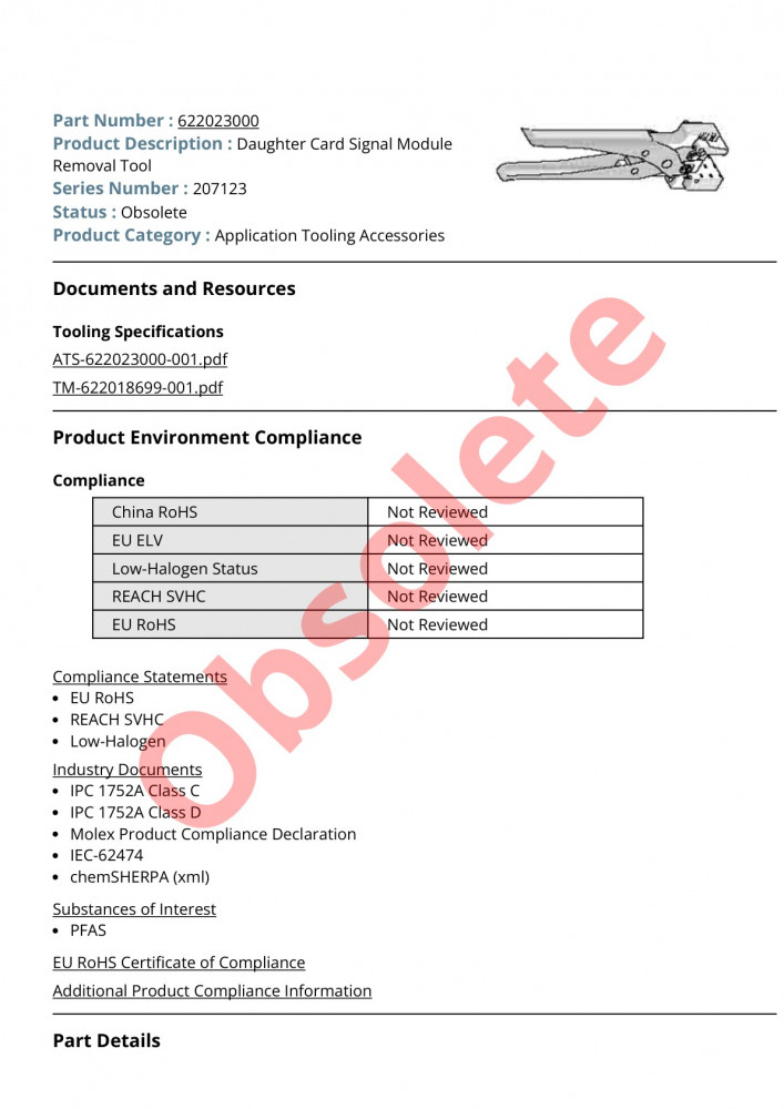 Tooling document preview, page 1
