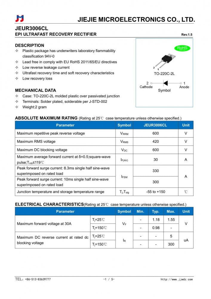 JEUR3006CL datasheet page 1