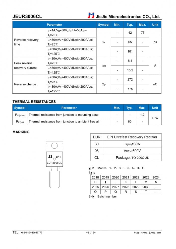 JEUR3006CL datasheet page 2