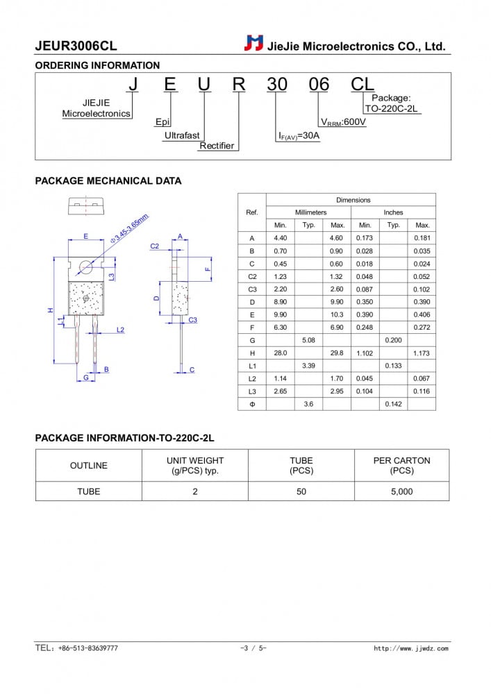 JEUR3006CL datasheet page 3