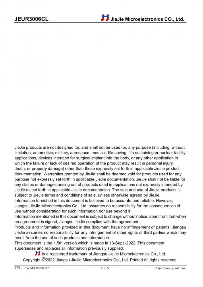 JEUR3006CL datasheet page 5