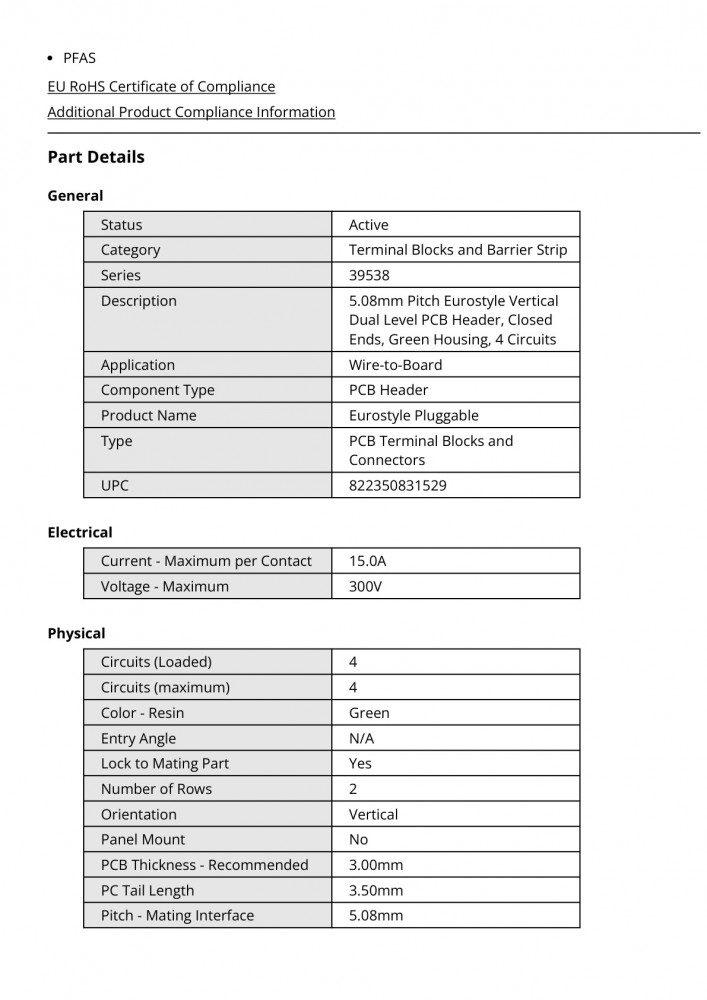 MOLEX 395388004 technical drawing image, page 2