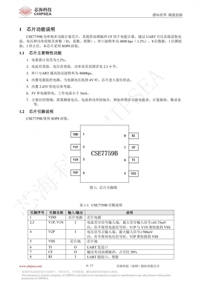 CSE7759B datasheet page 4