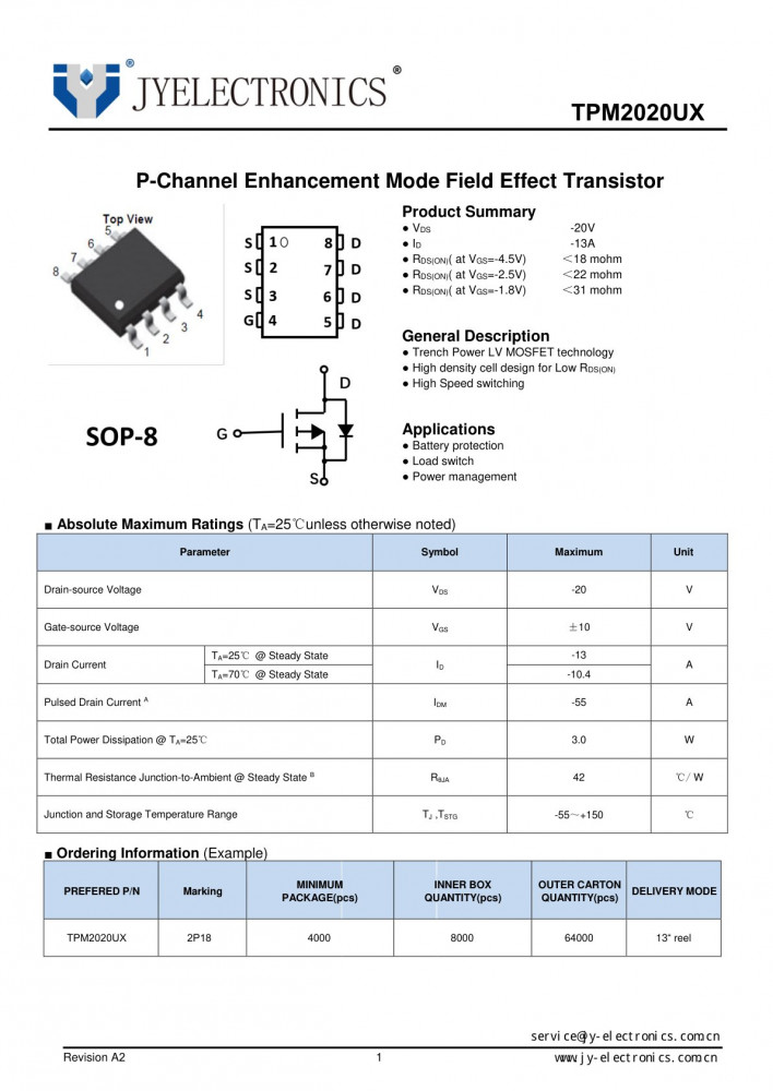 TPM2020UX datasheet page 1