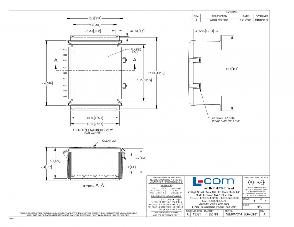 L-com NBBWPC141206-KIT01 engineering drawing
