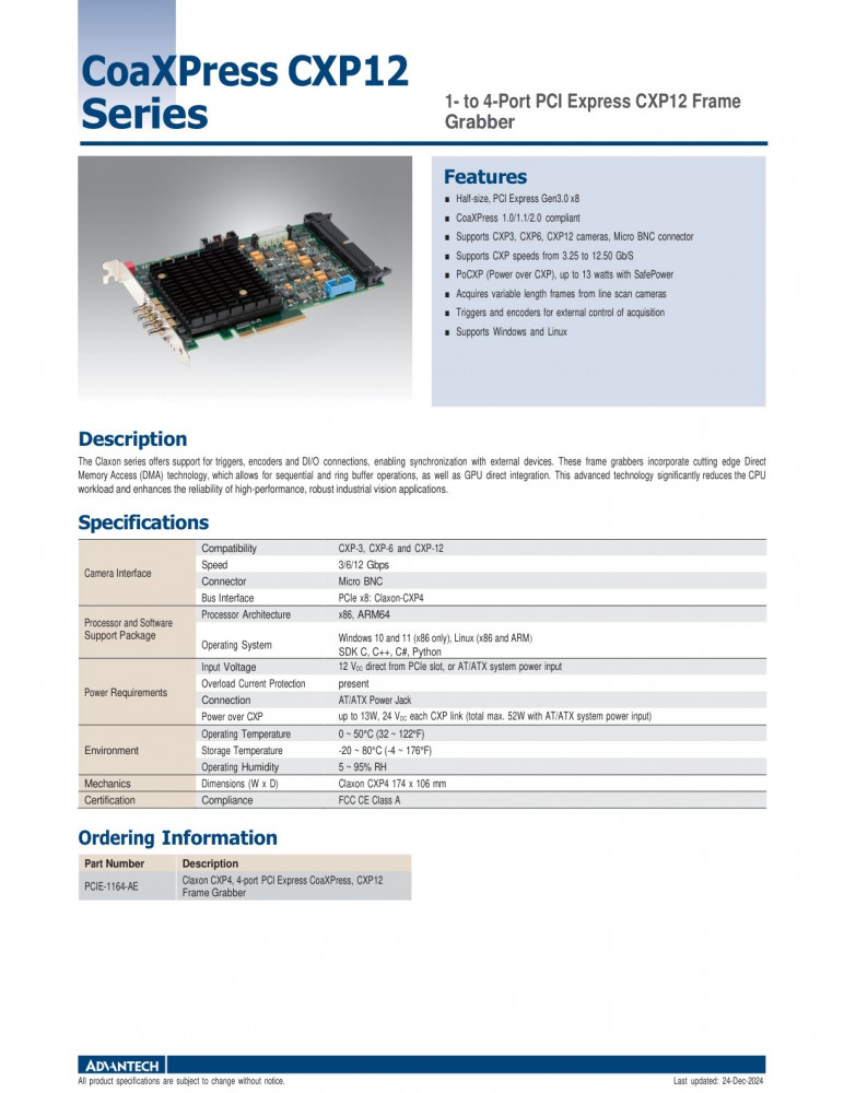 PCIE-1164-AE technical document preview