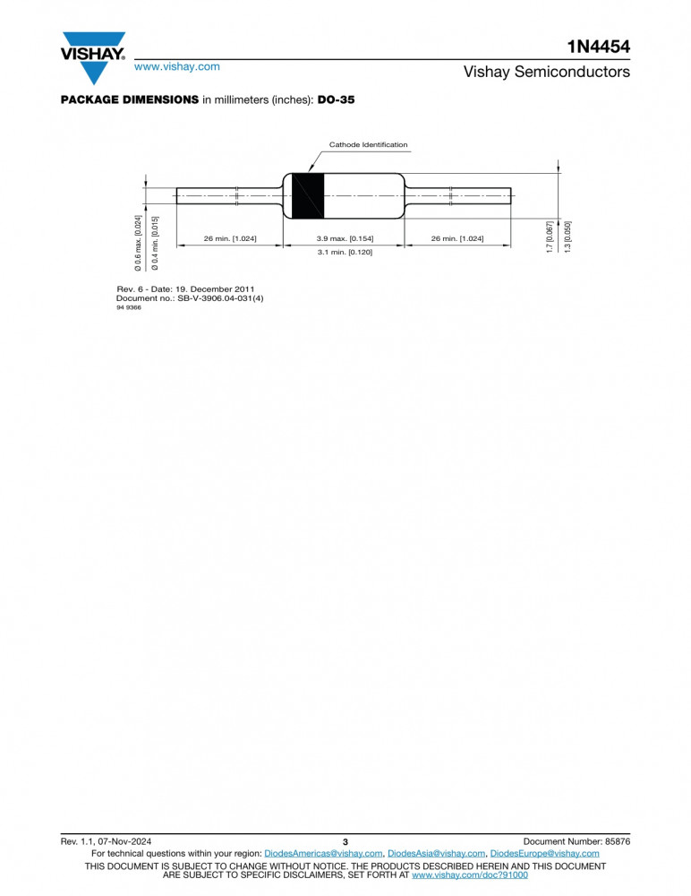 Vishay 1N4454 datasheet page 3