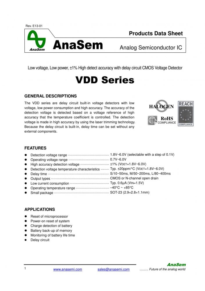 AnaSem VDD Series datasheet page 2