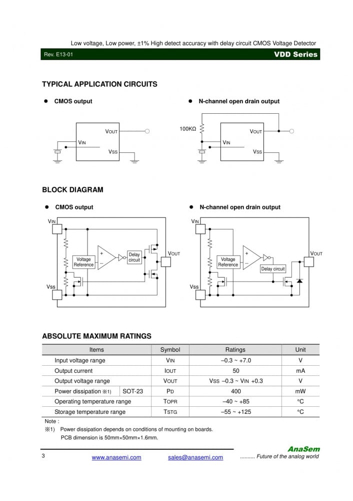 AnaSem VDD Series datasheet page 4