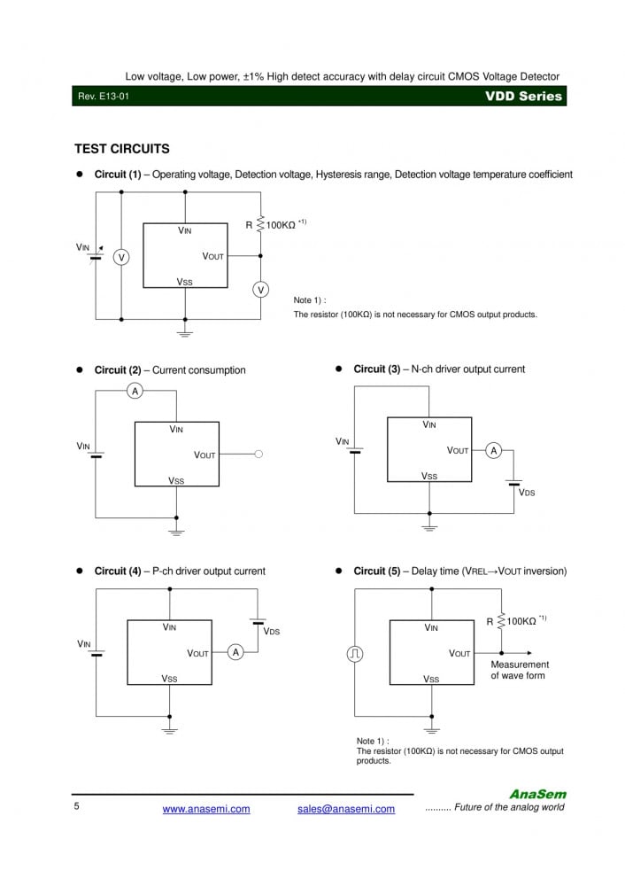 AnaSem VDD Series datasheet page 6