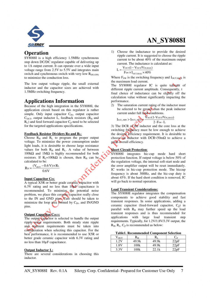 SY8088I datasheet page 7