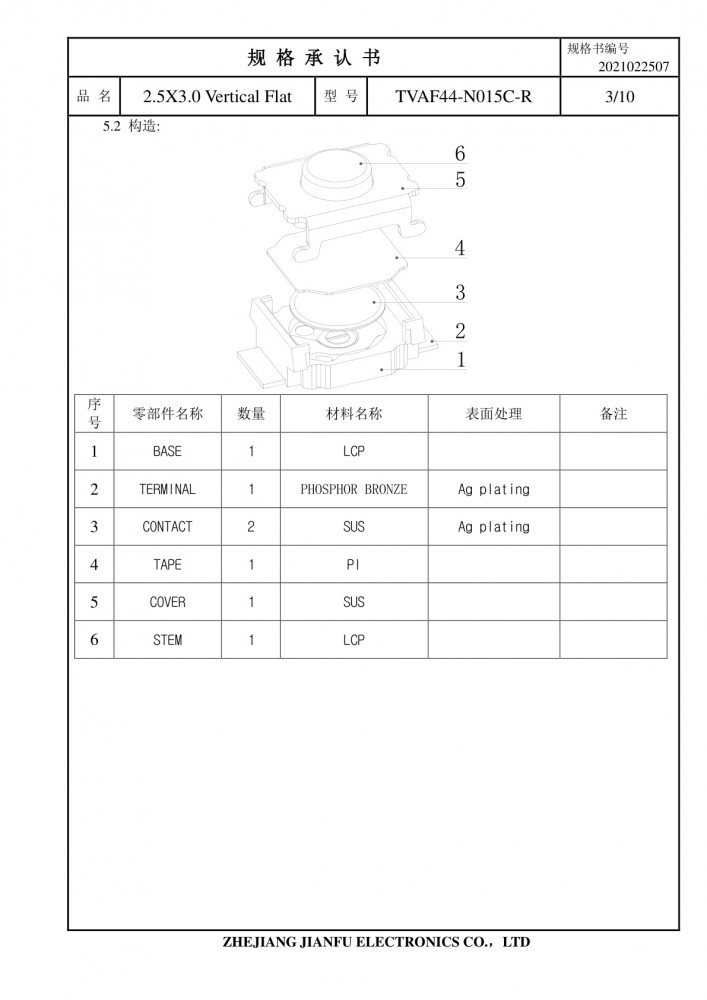 TVAF44-N015C-R specification approval page 4