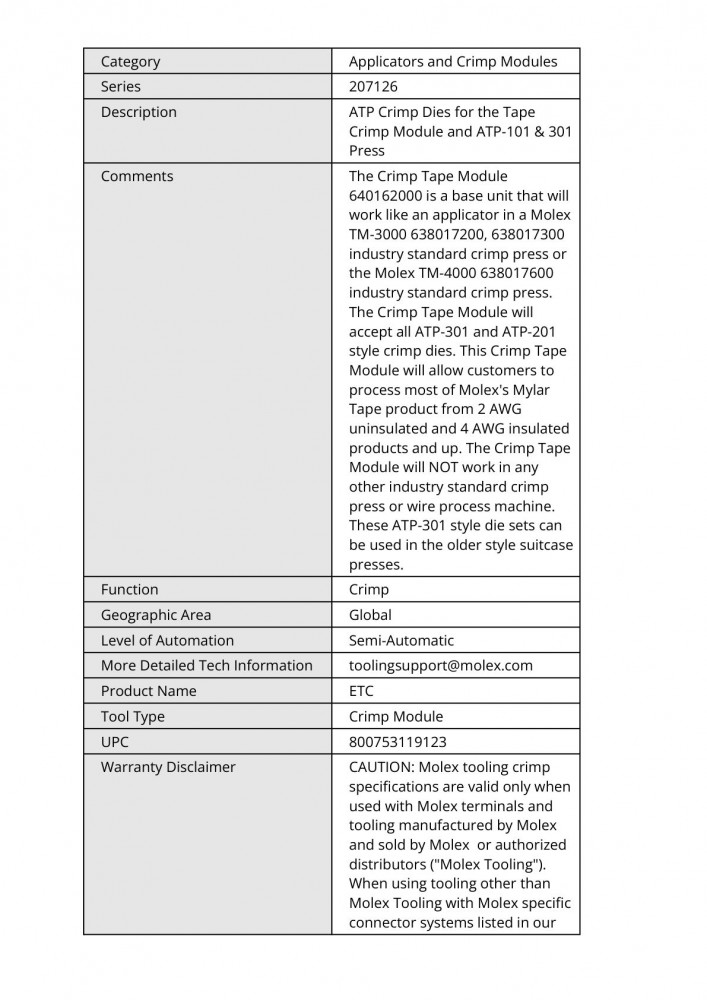 Technical document preview, page 2 for MOLEX 198002120