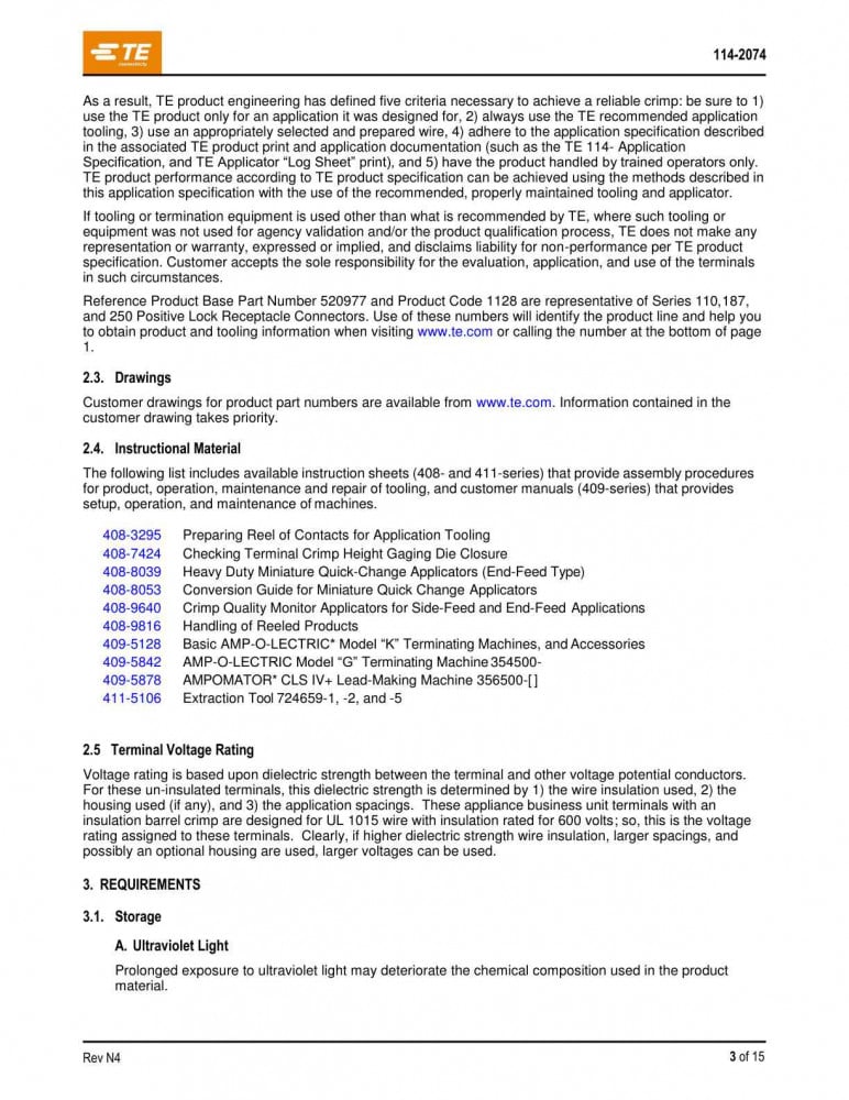 TE application specification page 3