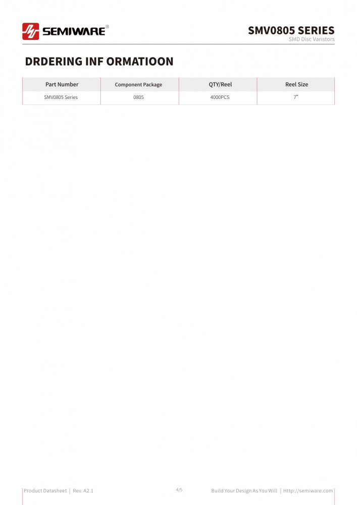 SMV0805B27A technical document, page 4