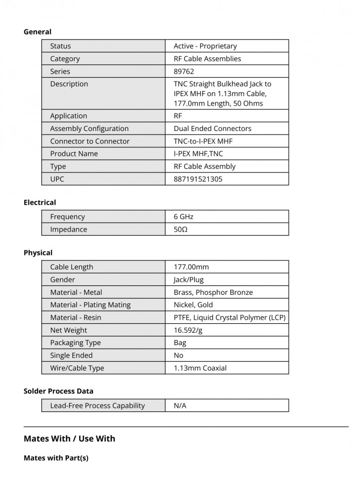 MOLEX 897624490 technical drawing preview, page 2