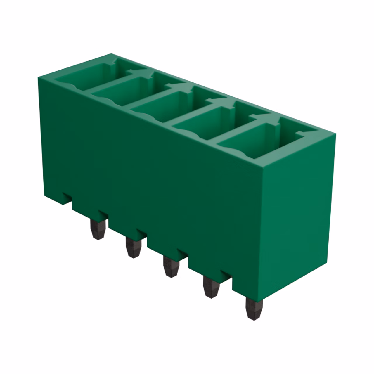 3.81mm Pitch Eurostyle Vertical PCB Header, Green Housing, 5 Circuits for sale
