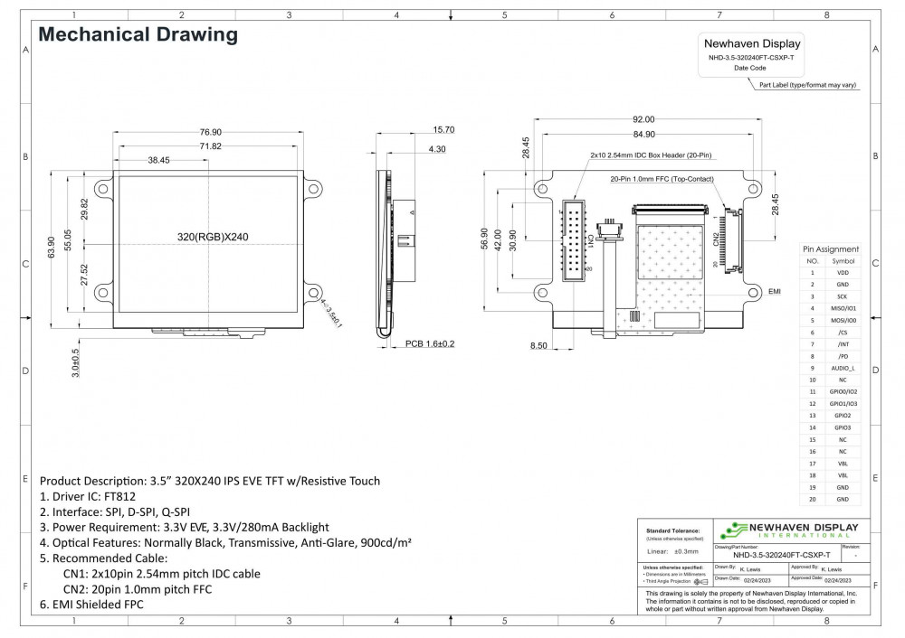 NHD-3.5-320240FT-CSXP-T specification page 4