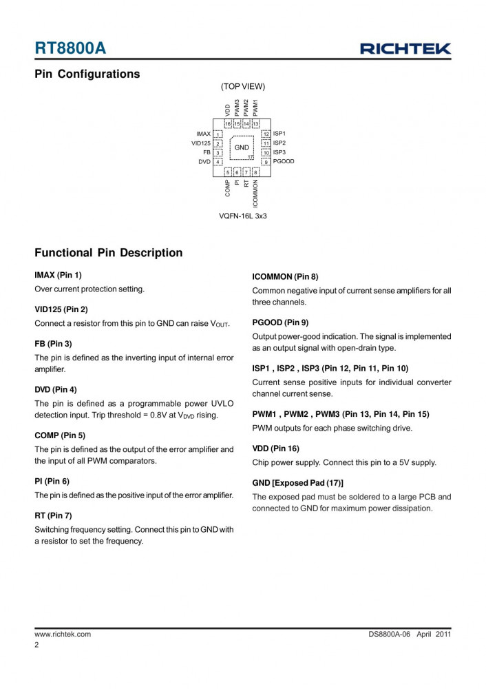 RT8800A datasheet page 2
