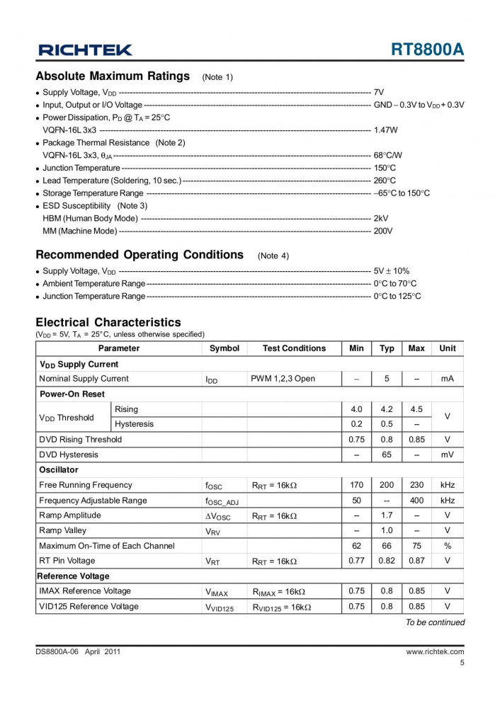 RT8800A datasheet page 5