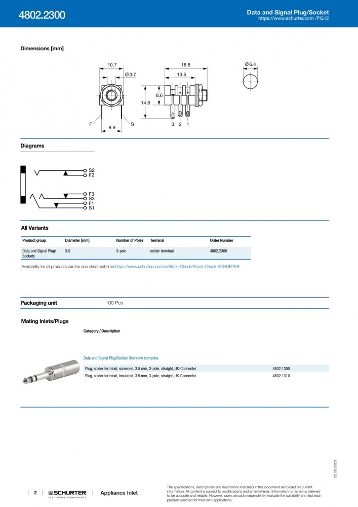 SCHURTER 4802.2300 technical document page 2