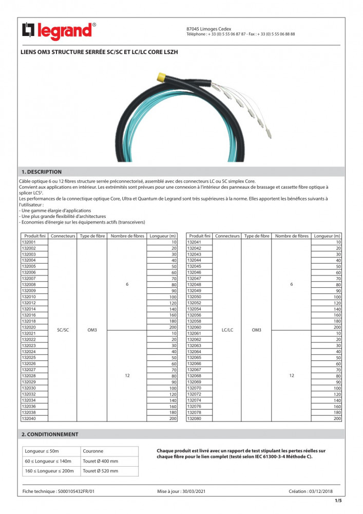Legrand 132070 technical document page 1