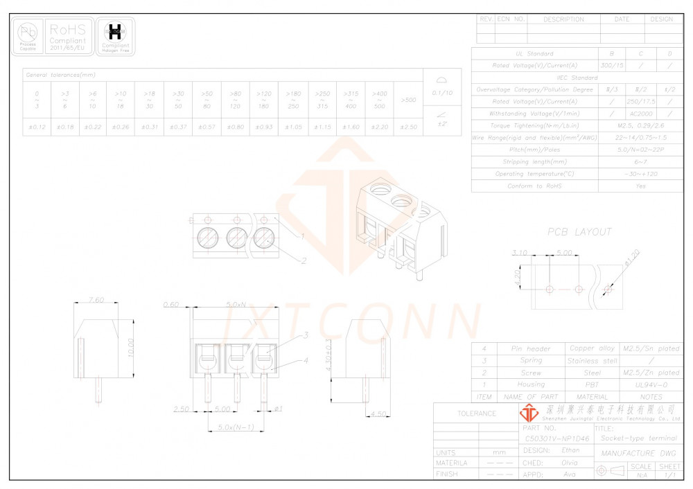 C50301V-2P1D46 technical drawing page