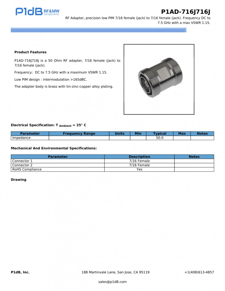 P1AD-716J716J product document page 1