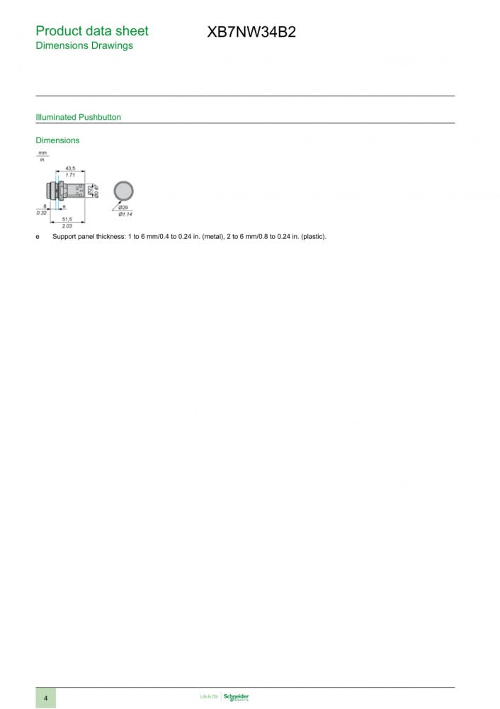 XB7NW34B2 technical document page 4