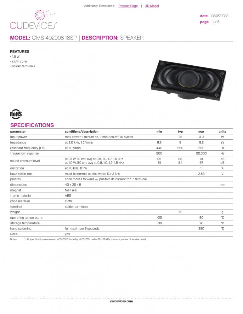 CMS-402008-18SP technical document page 1