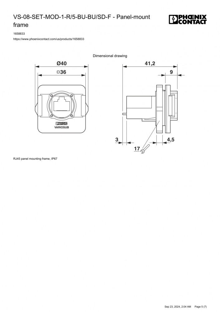 Phoenix Contact 1658833 technical document page 5