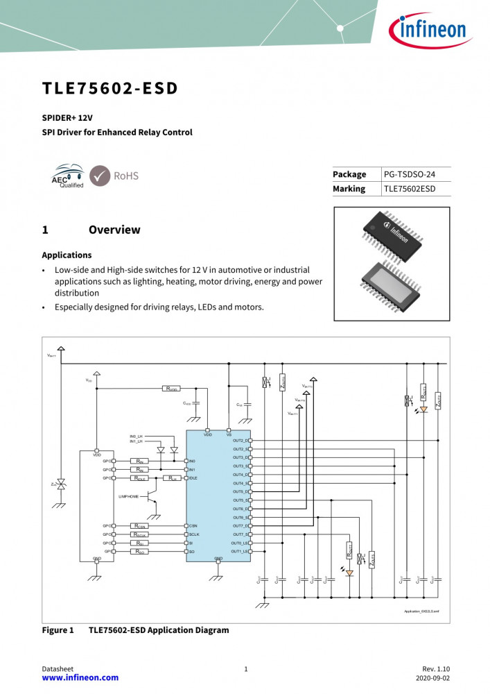 TLE75602ESD datasheet page 1