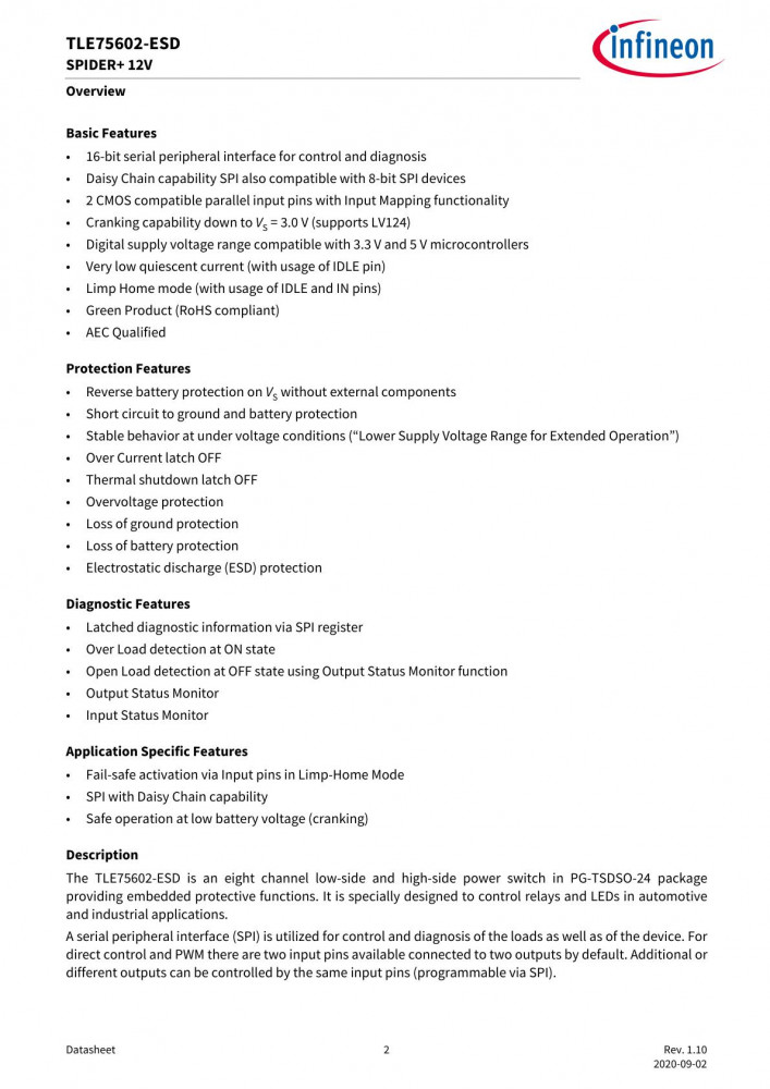 TLE75602ESD datasheet page 2