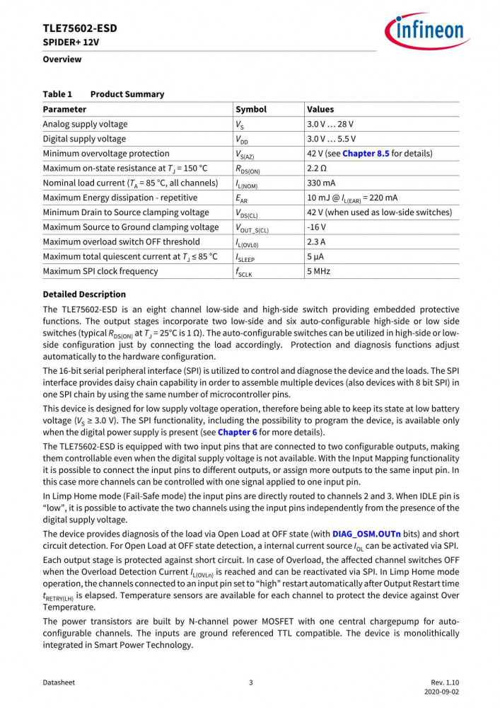 TLE75602ESD datasheet page 3