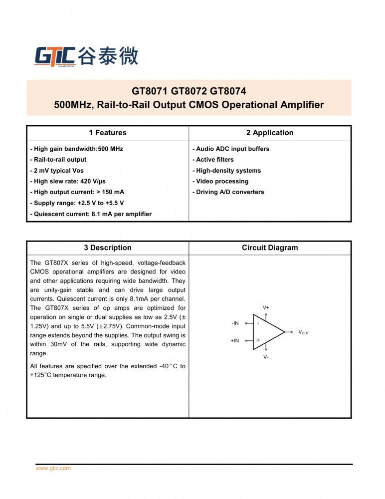 GT8071P8 datasheet page 1