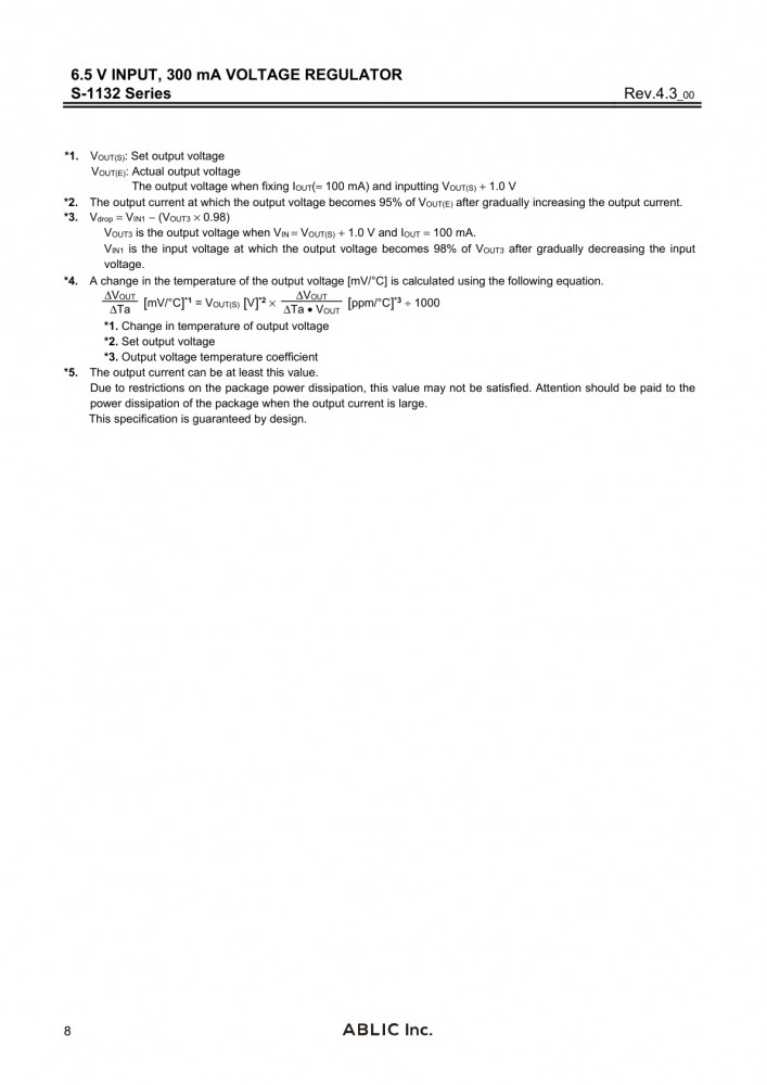 ABLIC S-1132 datasheet page 8