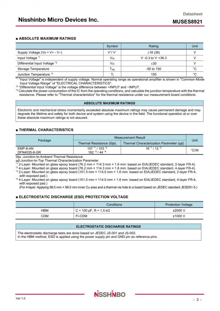 MUSES8921 datasheet page 3