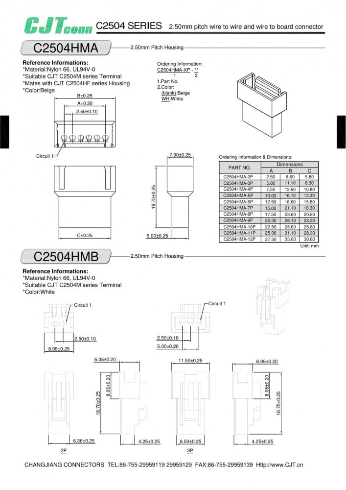 CJT C2504 series technical document page 5