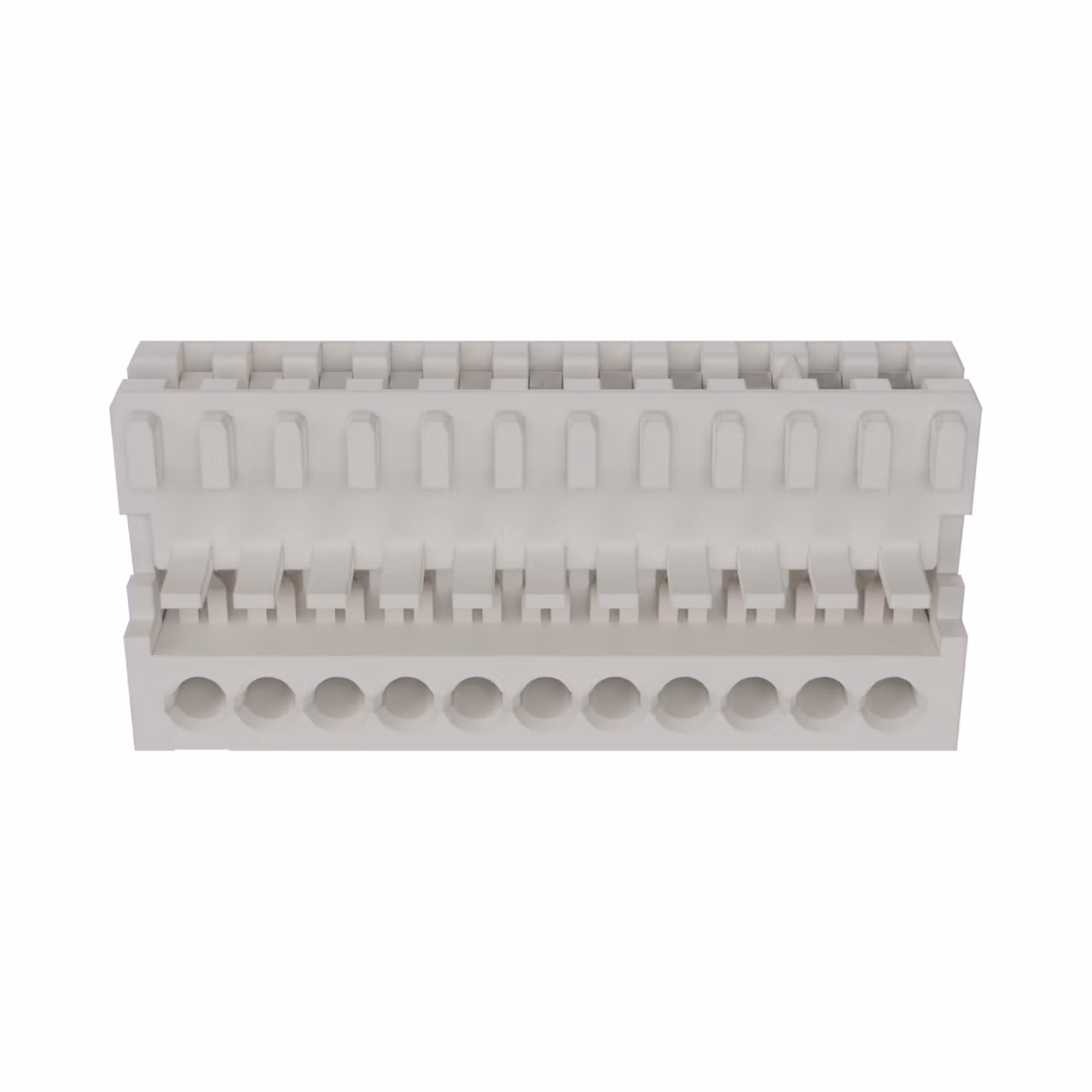 Appli-Mate RAST 2.5 Female Connector, 2.50mm Pitch, 11 Circuits, All Position Keys, Open Endwalls, Polarizing Rib Between Circuits 9 & 10 for sale