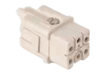 Heavy-Duty Screw Axial Terminal Insert, Male, 2-Pole, 40A, Silver (Ag) Plated Contacts, Size 3A «21x21», with Insulating Shrink Tube, 4.00-10.00mm² wire