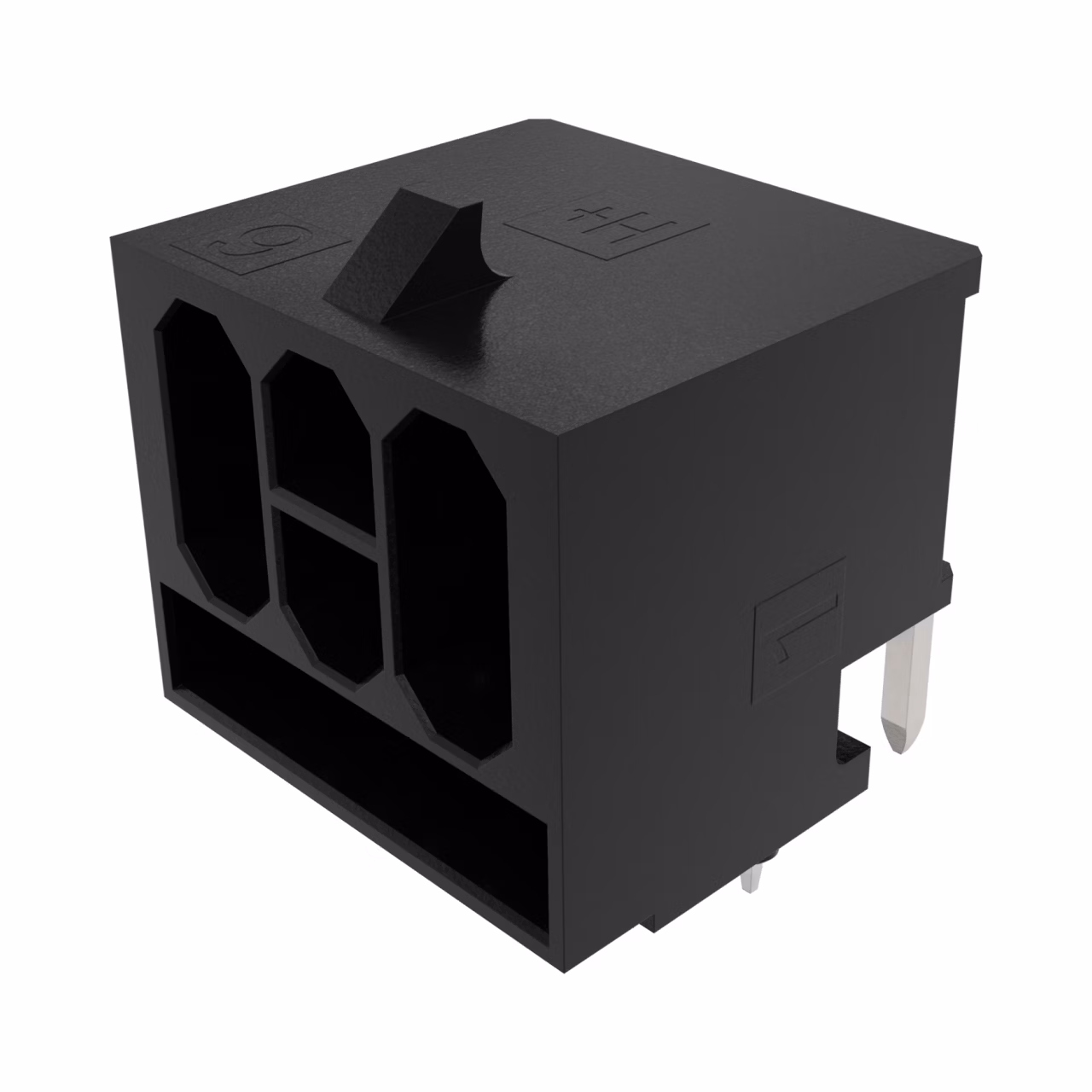 Micro-Fit+ OCP M-PIC 12V Right-Angle Header, Through Hole, 3.00mm Pitch, 3 Rows, 12 Circuits (6 Power, 6 Signal), 2.54mm Tail Length, Matte Tin (Sn) Plating, Black, Tape and Reel for sale