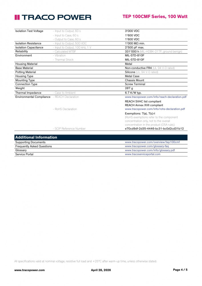 TEP 100CMF technical document page 4