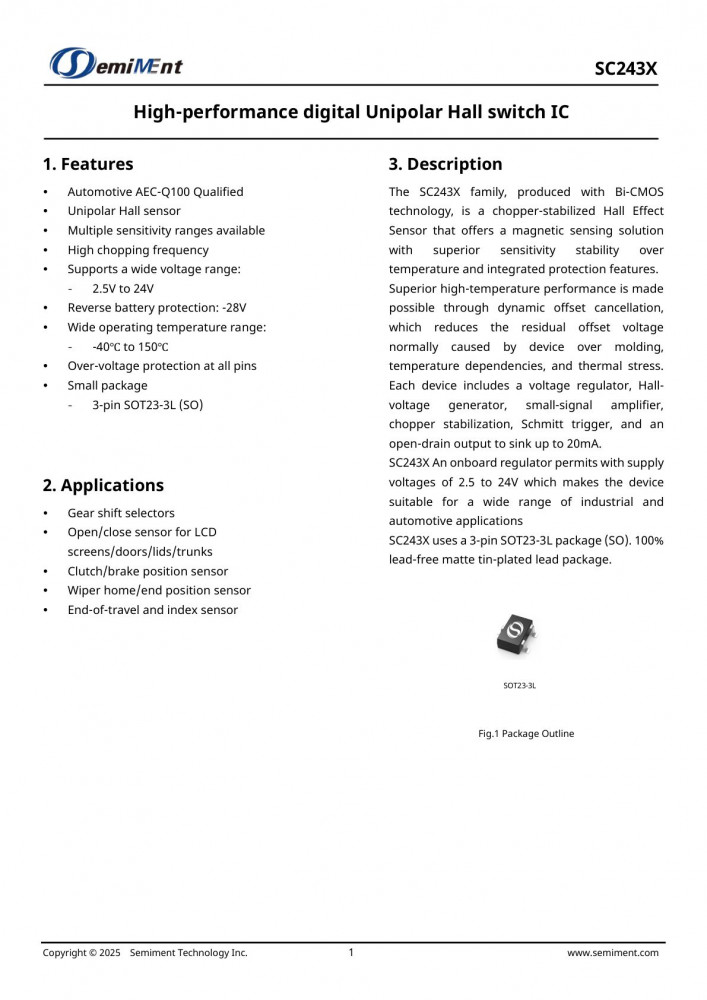 SC2434 datasheet page 1