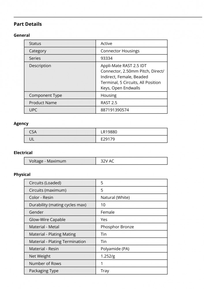 Product document image 2 for MOLEX 933341001