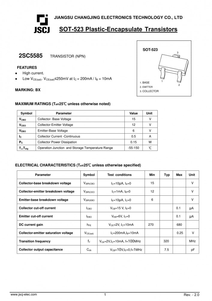 2SC5585 datasheet page 1
